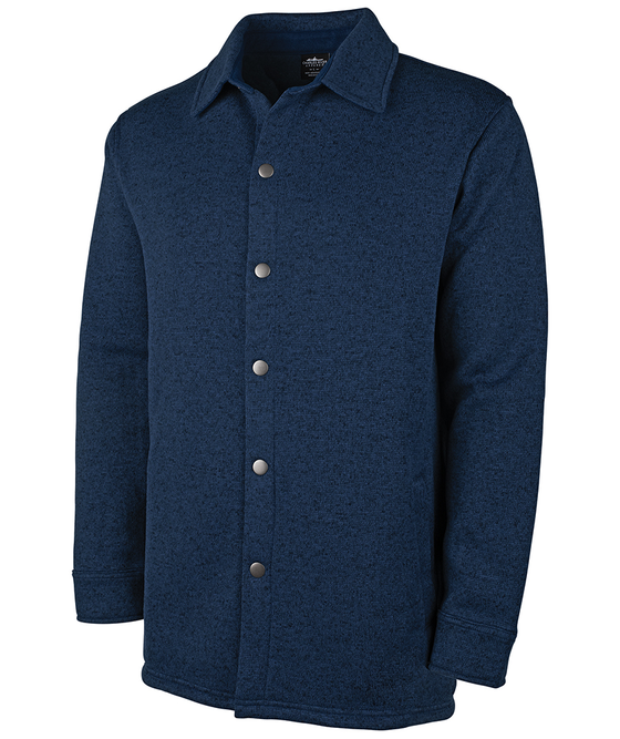 Heathered Fleece Snap Shacket | Charles River Apparel