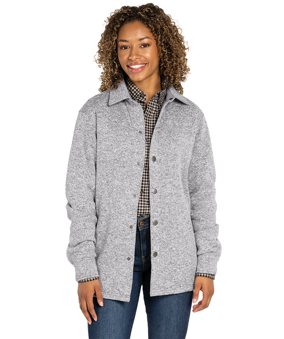 Heathered Fleece Snap Shacket | Charles River Apparel